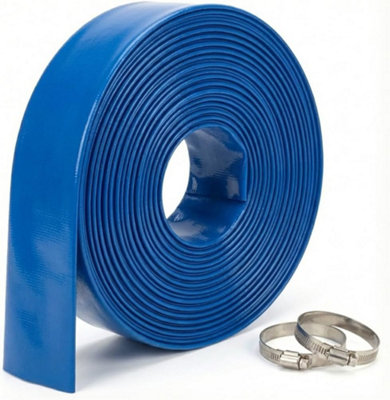 Layflat Discharge Hose Pipe Blue 63mm ID PVC Polyester Reinforced ...