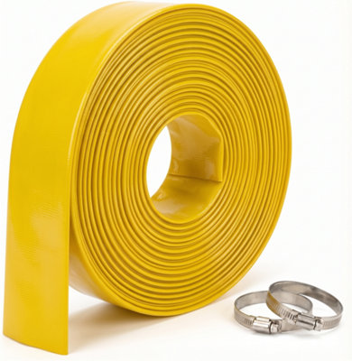 Layflat Discharge Hose Pipe Yellow 38mm ID PVC Polyester Reinforced ...