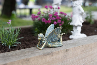 Laying Bronze Effect Fairy Ornament