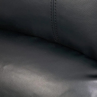 LAZY BOY BLACK TWO TWIN SOFA SUITES SETTEE 2 SEATER ARMCHAIR FAUX LEATHER