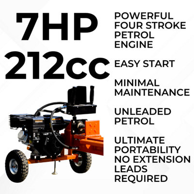 Lazy-Log Hydraulic Log Splitter 12 Ton - Heavy Duty - Trailer Mounted - 212cc / 7HP Engine - Up ...
