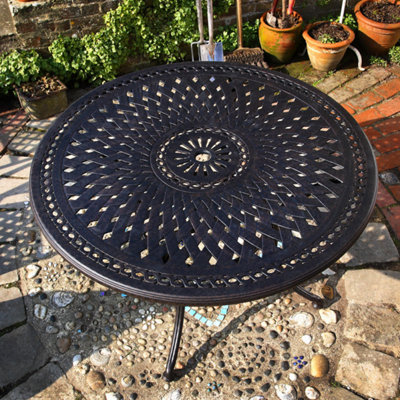 Lazy Susan Alice Antique Bronze 4 Seater Metal Garden Furniture set