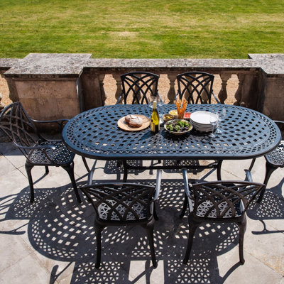 Lazy Susan Catherine Antique Bronze 6 Seater Garden Furniture set