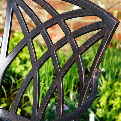 Lazy Susan Catherine Antique Bronze 6 Seater Metal Garden Furniture set