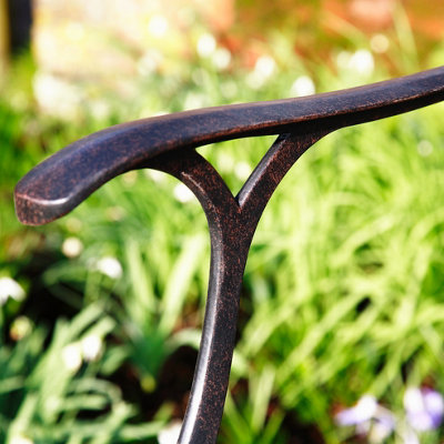 Lazy Susan Catherine Antique Bronze 6 Seater Metal Garden Furniture set