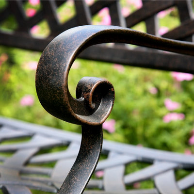 Lazy Susan Jasmine Garden Bench, 2 Seater Bench, Cast Aluminium Bench ...