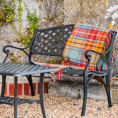 Lazy Susan Jasmine Garden Bench, 2 Seater Bench, Cast Aluminium Bench ...