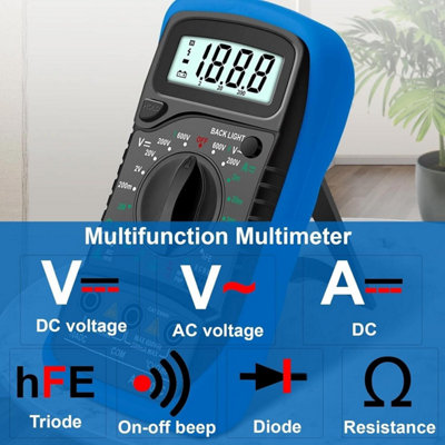 LCD Digital Multimeter, AC/DC Voltmeter Ammeter, Ohm Circuit Tester ...