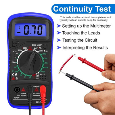 LCD Digital Multimeter, AC/DC Voltmeter Ammeter, Ohm Circuit Tester ...