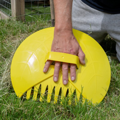 Leaf Grabber Scoops for Garden Cleaning - Yellow Pair, Plastic Hand ...