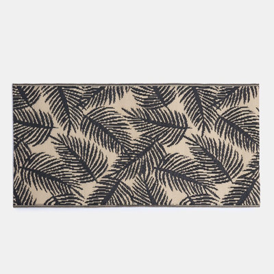 Leaf Outdoor Rug Tropical Garden Area Mat Waterproof, Mono - 170cm