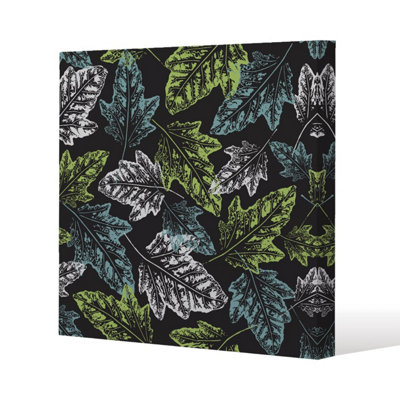 Leaf Print on Dark Bachground (Canvas Print) / 127 x 127 x 4cm
