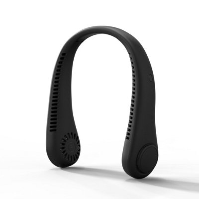Leafless hanging neck fan USB charging portable lazy number display ...