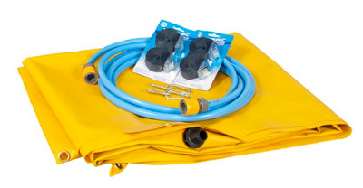 Leak Diverter Tarp 2 x 2m Yellow and Fittings