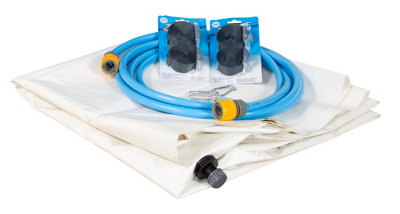 Leak Diverter Tarp 3 x 3m White and Fittings