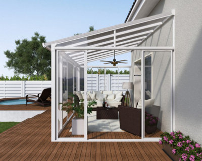Lean To Greenhouse Sanremo Veranda 3X5.46 - Polycarbonate/Acrylic ...