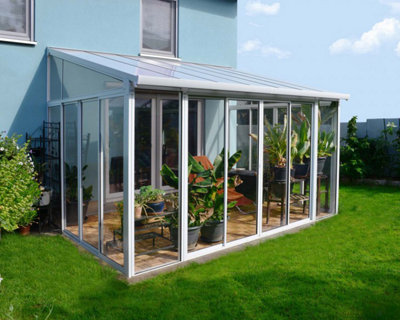 Lean To Greenhouse Sanremo Veranda 3X5.46 - Polycarbonate/Acrylic ...