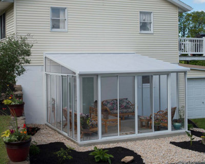 Lean To Greenhouse Sanremo Veranda 4 x 4.25 - Polycarbonate/Acrylic ...