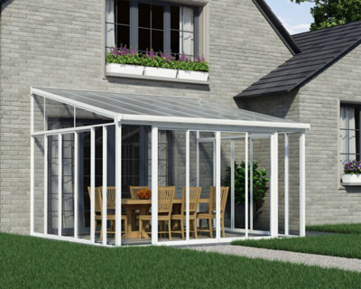 Lean To Greenhouse Sanremo Veranda 4 x 4.25 - Polycarbonate/Acrylic ...