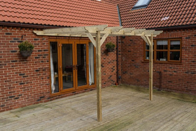 Lean to wooden garden pergola kit - Dinasty design wall mounted gazebo ...