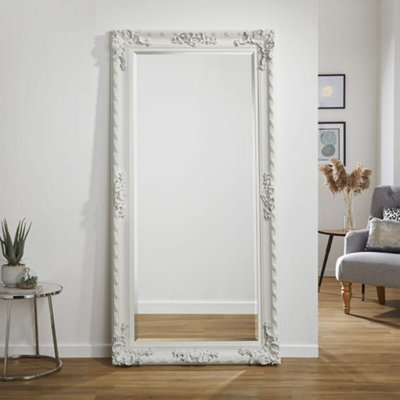 Leaner Mirror Grand Louis Rectangular Shape with White Frame- H 180cmxW ...