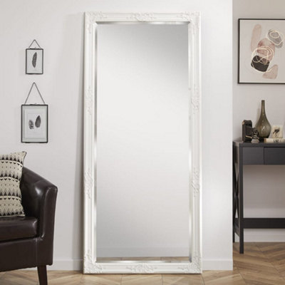 Leaner Mirror Highbury Rectangular Shape with Antique White Frame- H ...