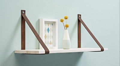 Leather Loop Shelf Straps 20-25cm (Pair)
