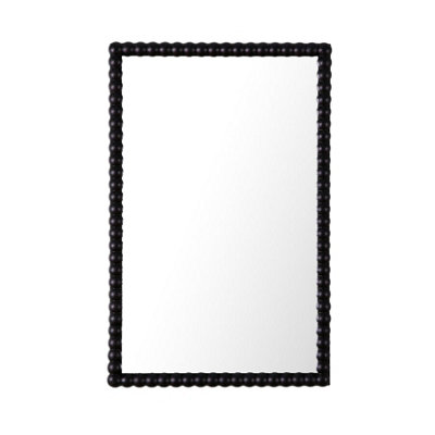 Lecco Wooden Wall Mirror with Beaded Frame 60x90cm Black