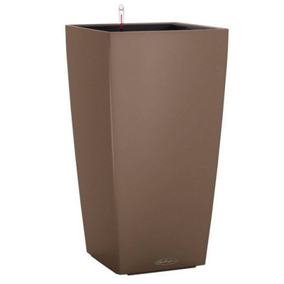 LECHUZA CUBICO Color 41cm Tall Planter, Nutmeg Self-watering Planter ...