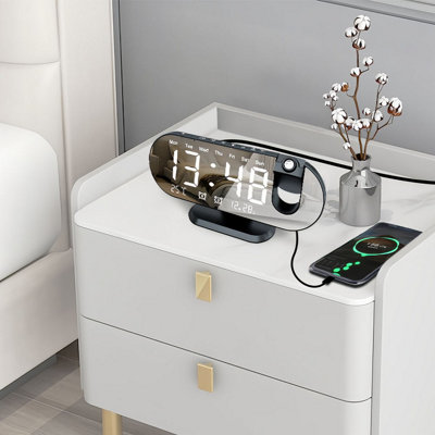 LED alarm clock temperature and humidity digital projection clock ...