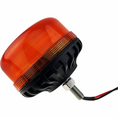 LED Amber Flashing Compact Light Beacon Bolt On 12v/24v