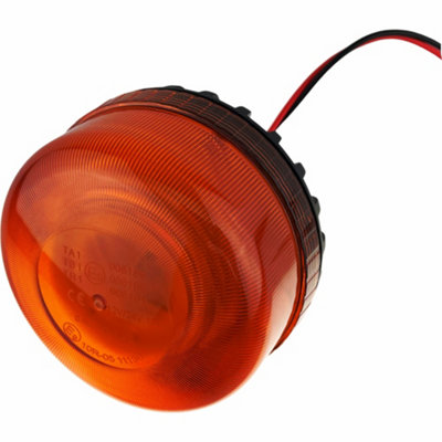 LED Amber Flashing Compact Light Beacon Bolt On 12v/24v