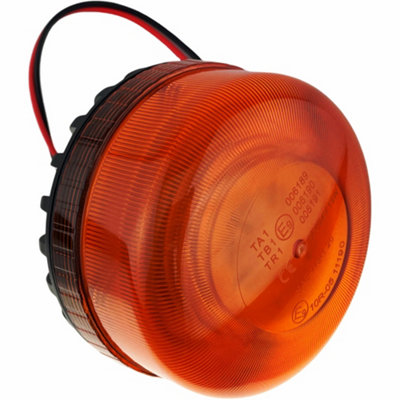 LED Amber Flashing Compact Light Beacon Bolt On 12v/24v