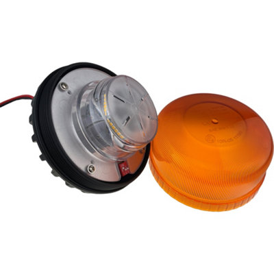 LED Amber Flashing Compact Light Beacon Bolt On 12v/24v