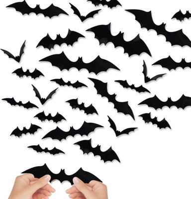 LED Bats Stickers, 3D Bats Wall Sticker Light Halloween Decoration,LED ...