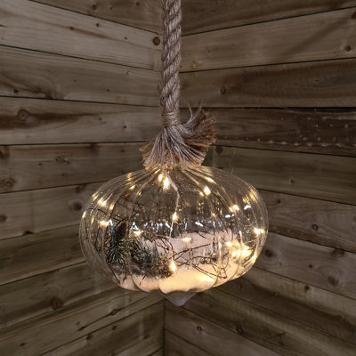 LED Battery Operated Hanging Glass Onion Christmas Decoration | DIY at B&Q