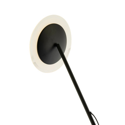 LED Black Switched Uplighter Floor Lamp with Frosted White ...