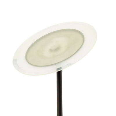 LED Black Switched Uplighter Floor Lamp with Frosted White ...