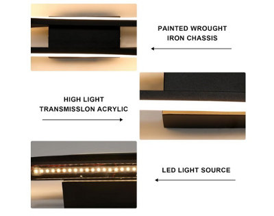 LED Black Wall Light Indoor 16 W Wall Lamp LED Creative Black Wall ...