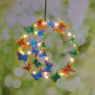 LED Butterfly Wall Decoration with 6hr Timer, 28 Warm White Lights ...