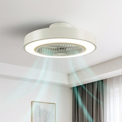 LED Ceiling Fan Light with Remote Control Adjustable Speed and ...