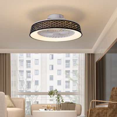 LED Ceiling Fans Mount Rhombus with 5 Blade, Adjustable Speed and Light ...