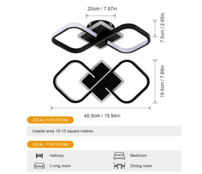 LED Ceiling Light Black Square LED Ceiling Light