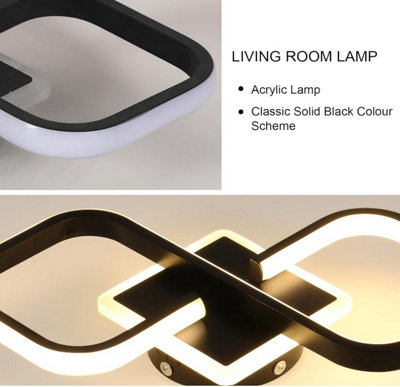 LED Ceiling Light Black Square LED Ceiling Light