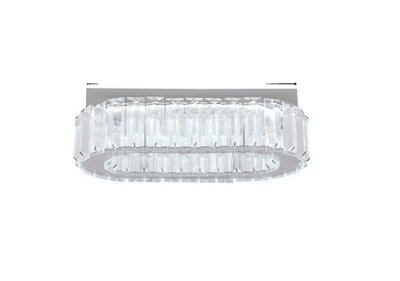 LED Ceiling Light Modern Light Luxury Crystal Oval Design Silver 28cm