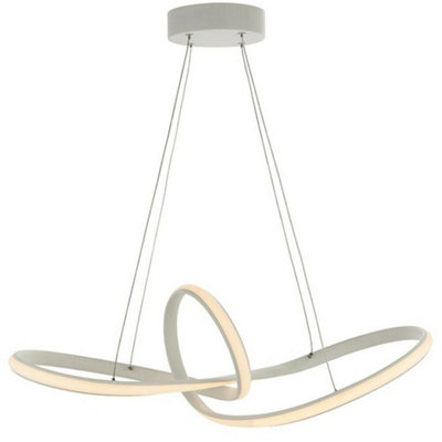 LED Ceiling Pendant Light 31W Warm White Matt White Infinity Loop ...