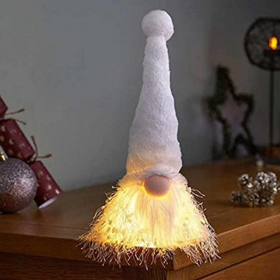 LED Christmas Gonk Nordic Santa Decoration - White