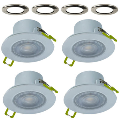 LED Downlights 5.5W 510lm 68mm Cut Out Dimmable 3000K (4 Pack) - Satin ...