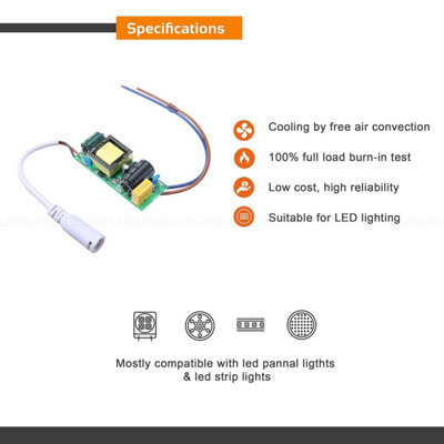 LED Driver 48W DC Connector External power supply High Power AC 85-265V ...