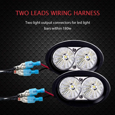LED Driving Work Light Bar Wiring Loom Control 2 Lights Relay Fuse Kit 12V